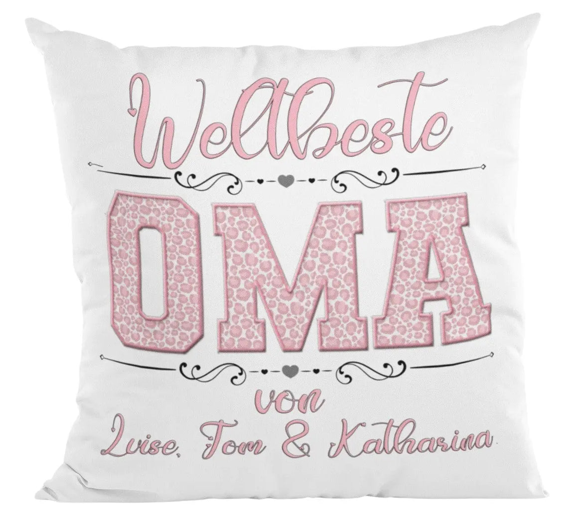 Oma Kissen personalisiert – Weltbeste Oma in Rosa mit Namen